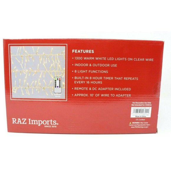 Raz Imports | Holiday | 30 Warm White Led Lights On 44ft Clear Wire ...